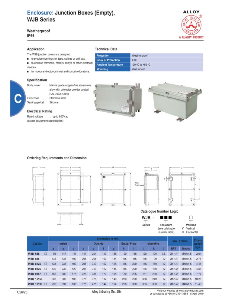 Junction Box – WJB – TCA Technology Co., Ltd